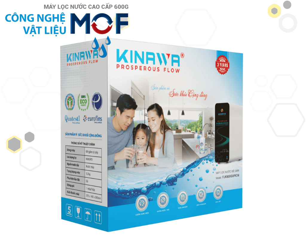 Máy lọc nước ion kiềm Hydrogen KINAWA | Công nghệ vật liệu MOFs